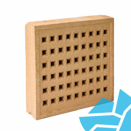 Buff Square Hole Clay Air Brick 215x215mm | Rose Building Supplies